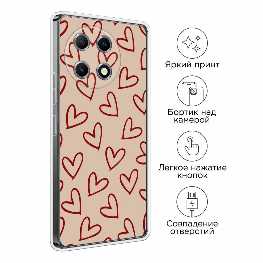 Чехол на Tecno Camon 30S / Текно Камон 30S с принтом "Little hearts doodles 1 - 14 февраля" — фото 1