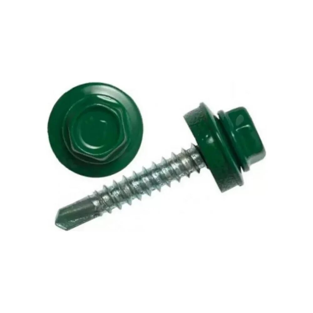 Качественный крепеж Саморез кровельный зеленый мох 4,8\29 RAL 600555 55 шт 0200103 КЧ