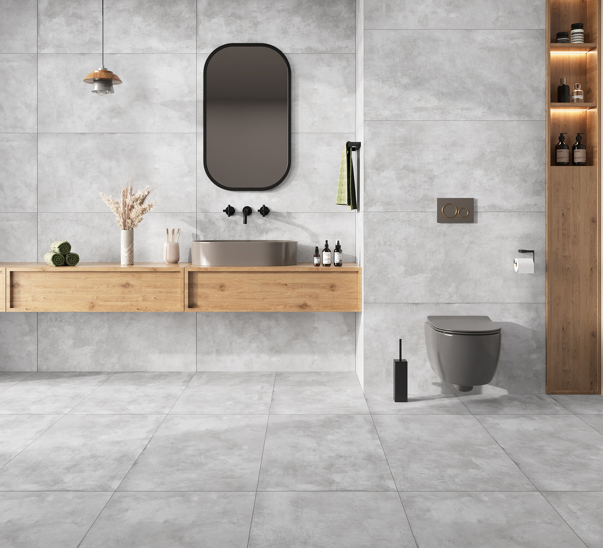 Керамогранит ARCADIA CERAMICA CEMENTUM LIGHT GREY 60x120 RT