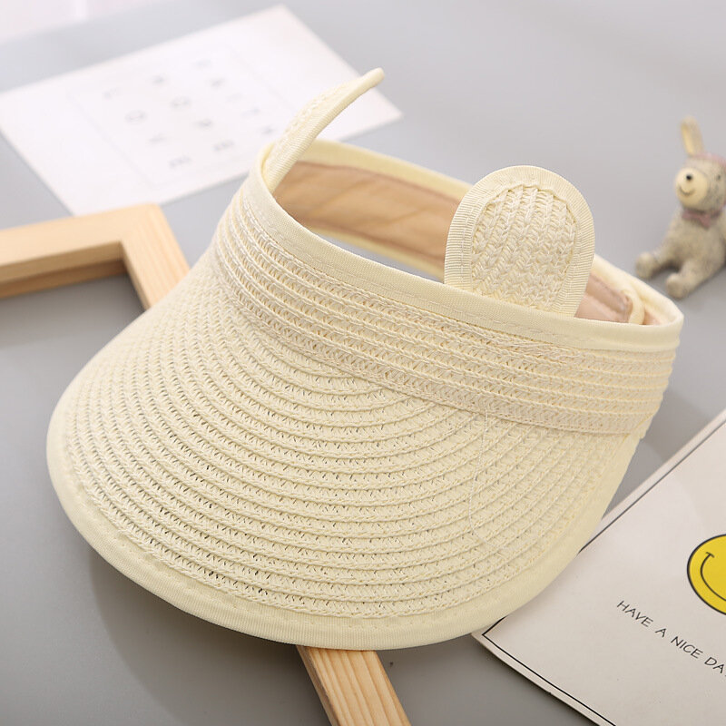 Детский пустой цилиндр, летняя соломенная шляпа, козырек, шляпа от солнца, шапка ручной работы для мальчиков и девочек, пустая верхняя шляпа-антиприседание с козырьком