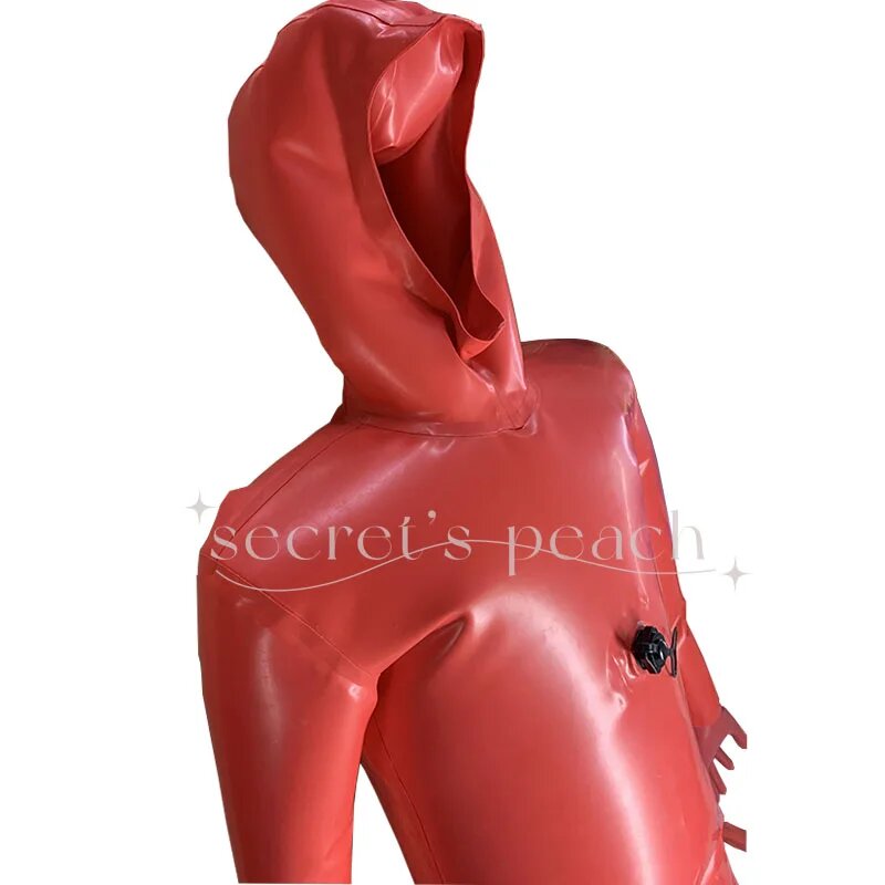 Латексное надувное боди унисекс с капюшоном. Настраиваемый размер и цвет. M-L
