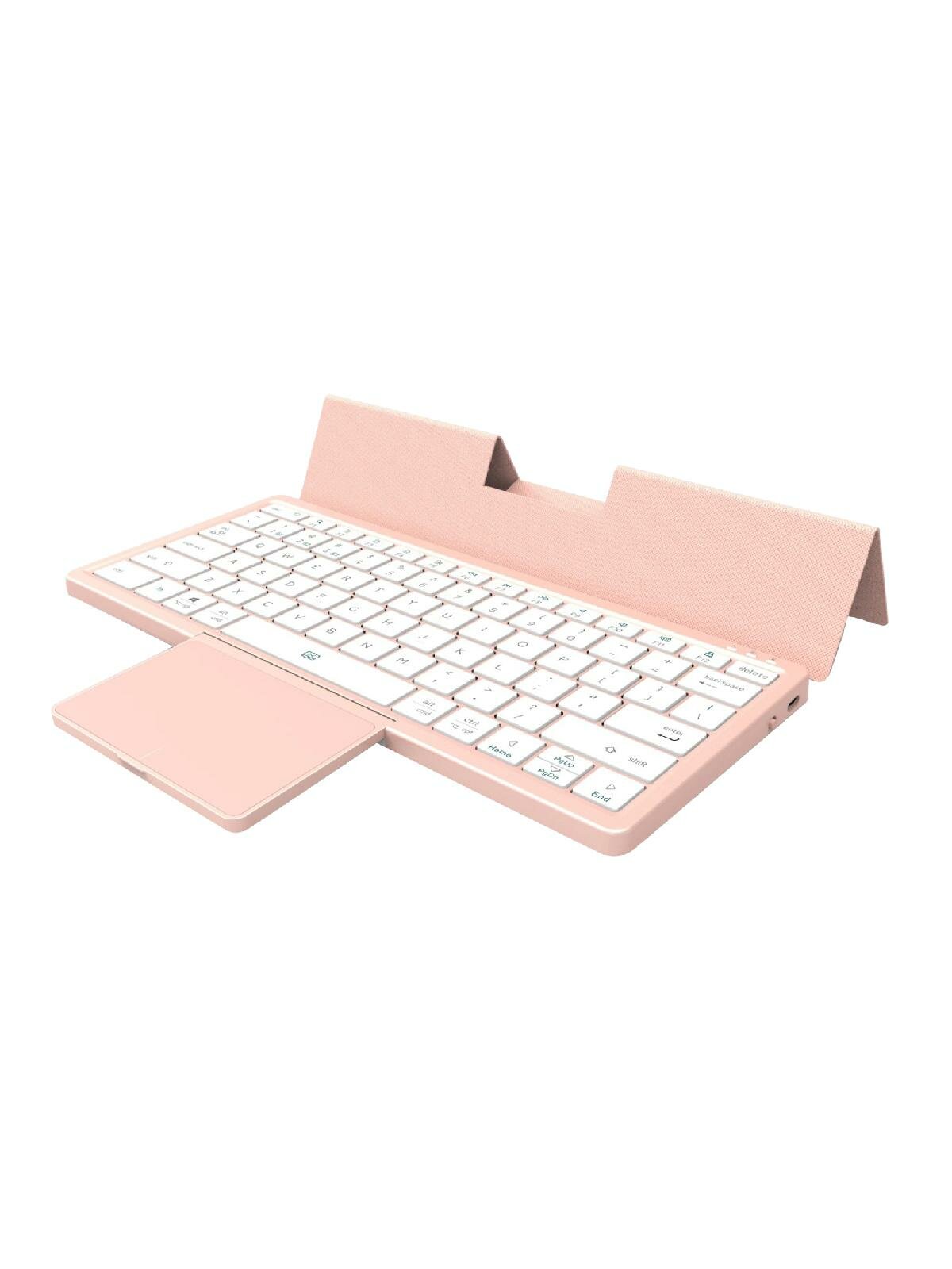 3 Channels Portable Wireless Bluetooth-compatible 5.2 Tablet keyboard with Touchpad Foldable Case for Windows Android
