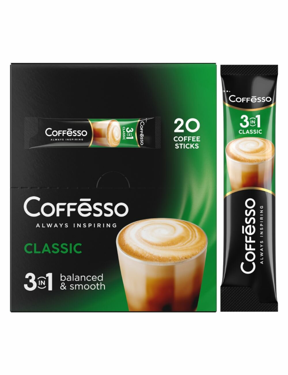 Кофейный напиток Coffesso Classic 3в1, 14гх20 стиков, 1шт