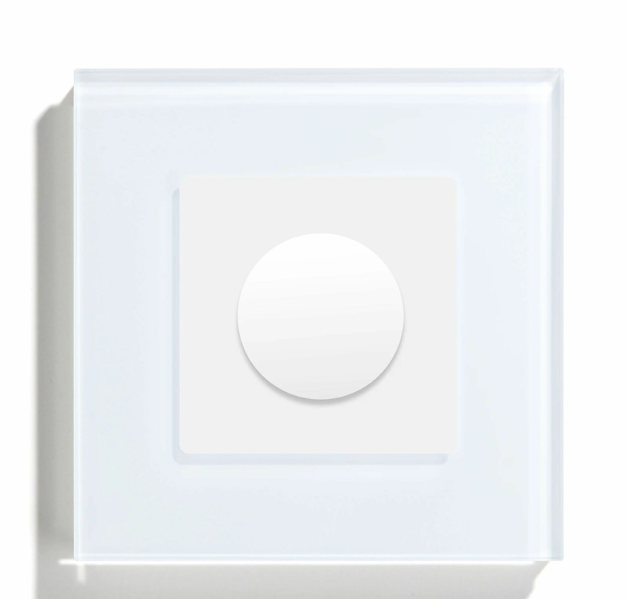 Диммер 220в KLUST Basic регулятор света выключатель светорегулятор поворотный с рамкой из закаленного стекла белый