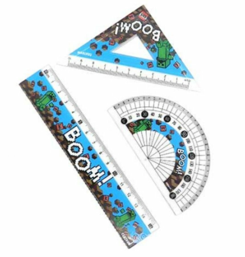 Набор геометрический Centrum 3 предмета, "My game", линейка, треугольник, транспортир (76877)