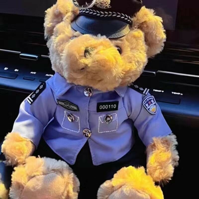 Новая плюшевая игрушка «Медведь-водитель» — милый мягкий мишка-мотоциклист, мини-кукла небесно-голубой_25cm