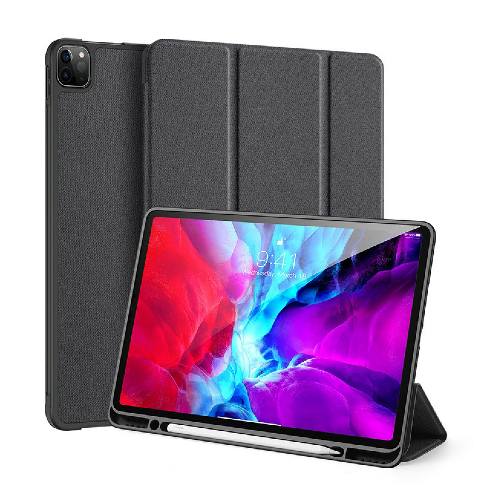 Чехол-книжка MyPads для Apple iPad Pro 12.9 2020/2021 с функцией засыпания черный