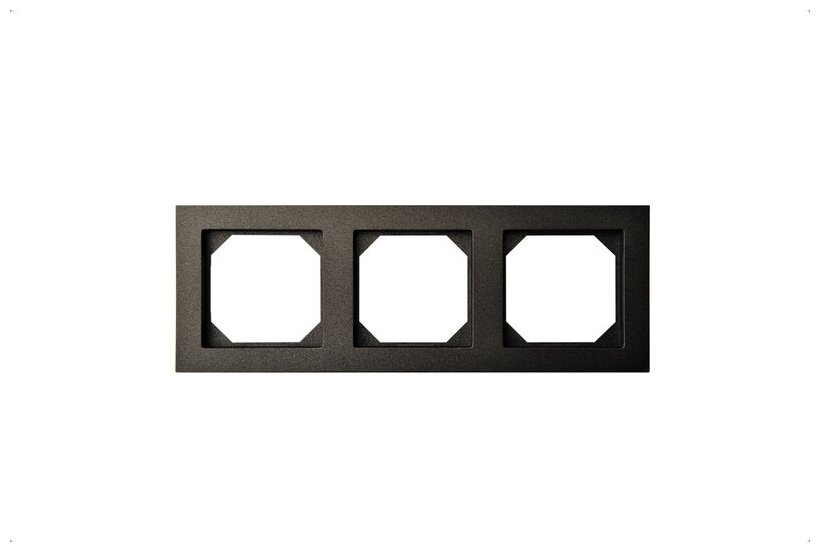 LIREGUS Рамка Трехместная Антрацит (Универсальный Монтаж) LIREGUS EPSILON