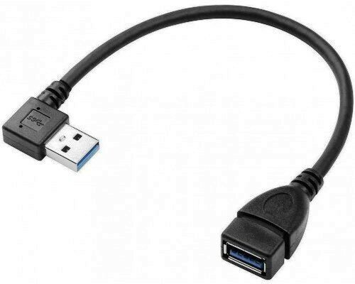 Адаптер USB-Am/Af 3.0 KS-is KS-402 горизонтальный угловой правый Am - 0.2м чёрный