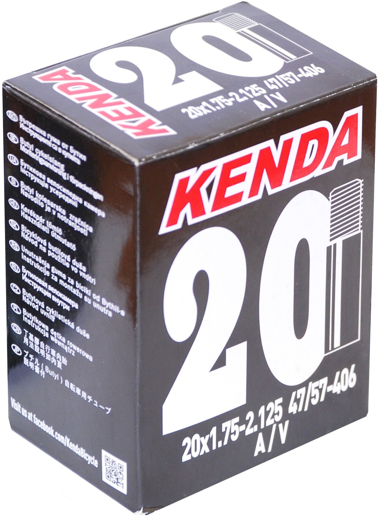 Камера для велосипеда 20x1,75-2,125 ниппель авто KENDA