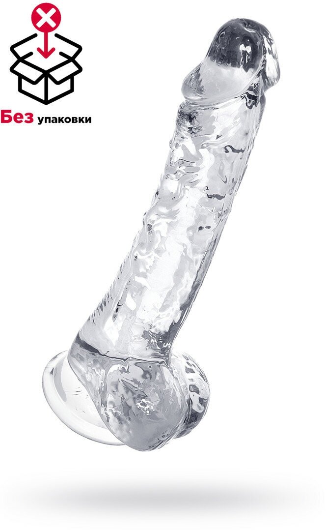 Реалистичный фаллоимитатор прозрачный 19 см