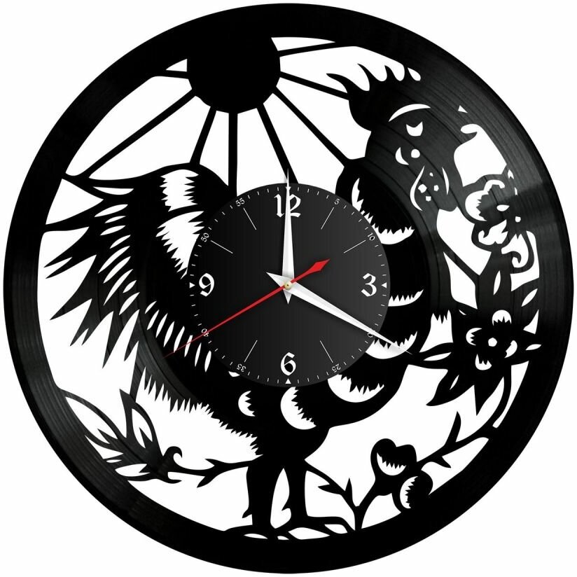 Часы из винила Redlaser "Петух" VW-10723