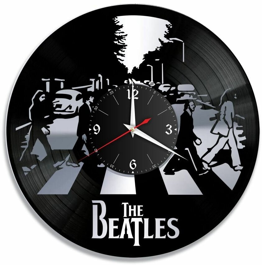 Часы из винила Redlaser "группа Битлз (The Beatles), Джон Леннон, Пол Маккартни, Джордж Харрисон и Ринго Старр" VW-10180-2