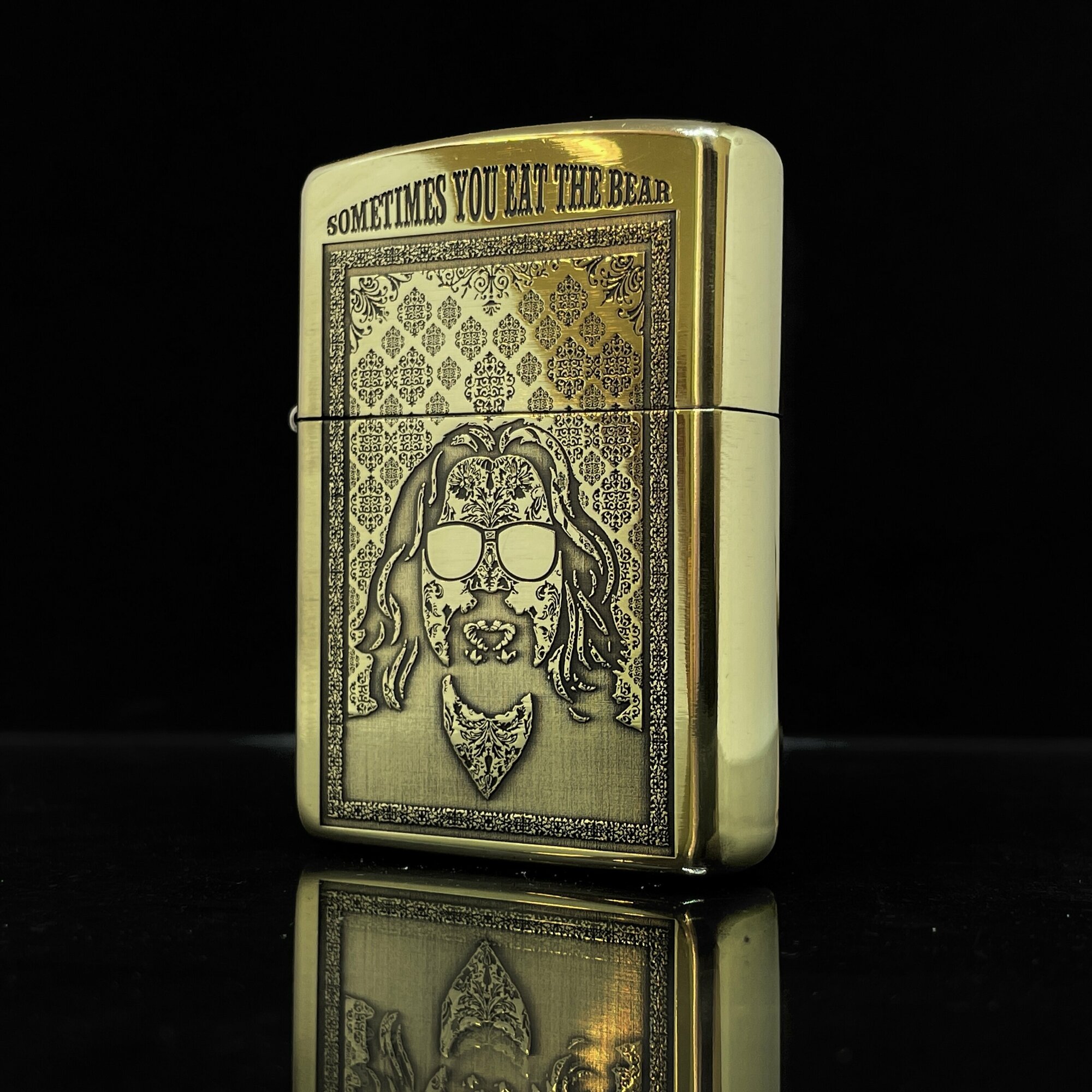 Zippo зажигалка оригинал 168 Armor латунь с гравировкой Big Lebowski