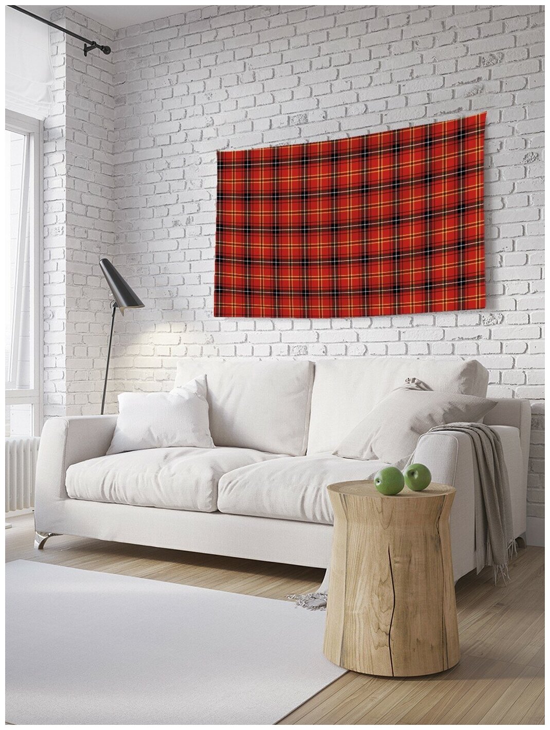 Горизонтальное фотопанно JoyArty на стену "Ярко-красная клетка", 150x200 см