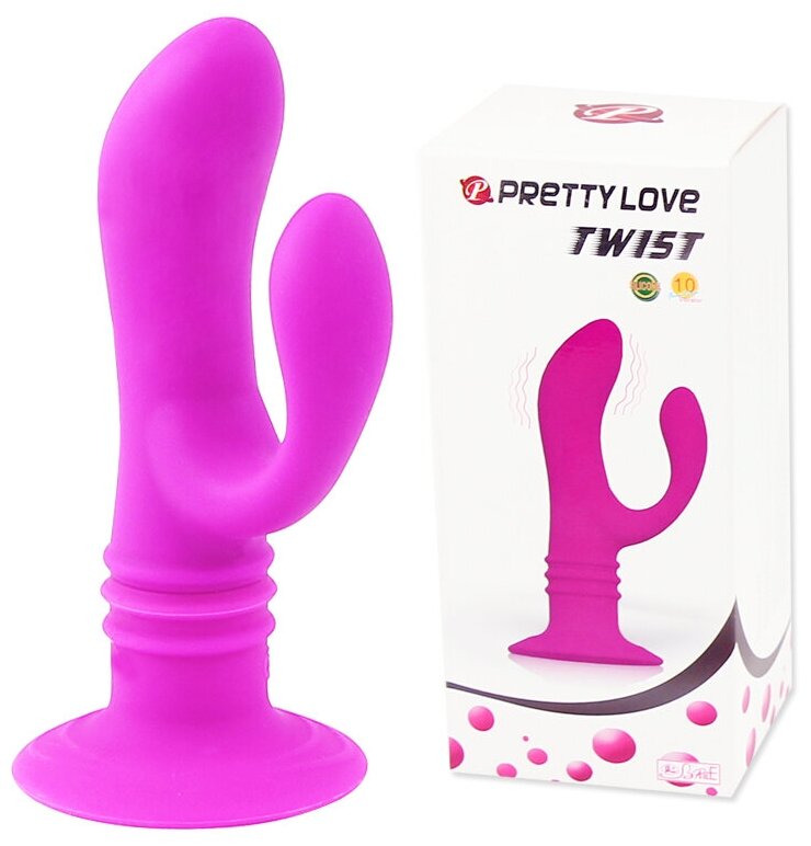 Pretty love Анальный вибратор с отростком Deft BI-014201, D: 2.8 см, лиловый