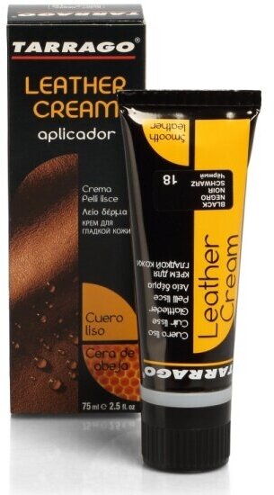 Крем Tarrago Leather cream тюбик с губкой для ухода за обувью, цвет темно-синий, 75мл