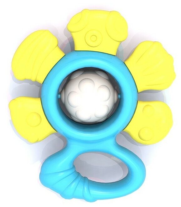 Погремушка Цветочек желто-голубой в пак. с хэдером 577/2 /20/