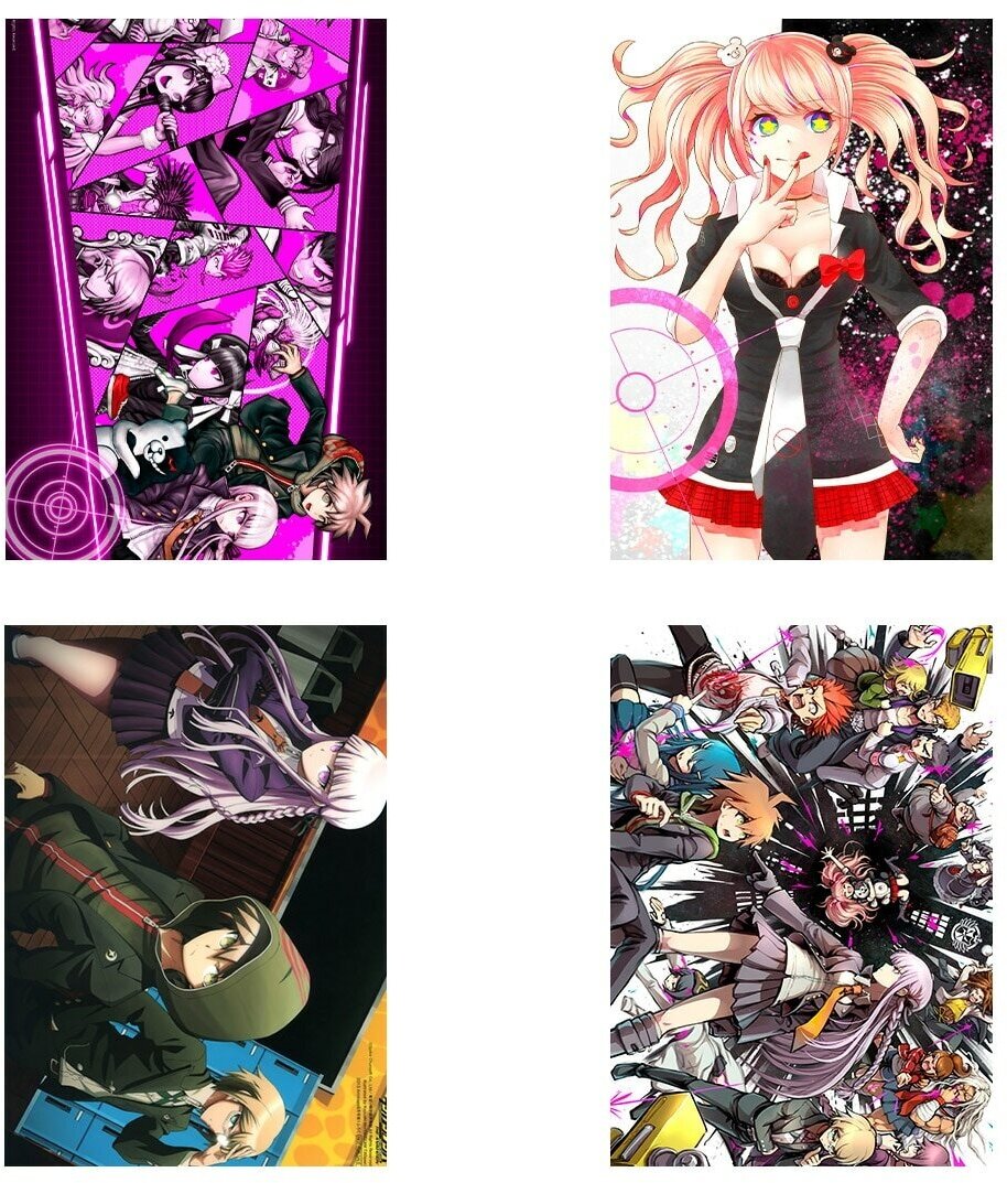 Плакат 4 шт. набор А4 аниме Данганронпа / Danganronpa / Джунко / Эношима / Селестия / Цеселтия / постер №5