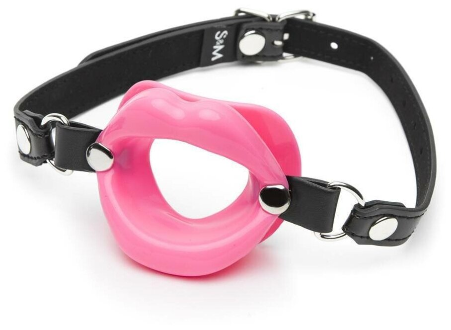 Кляп в форме губ MassX розовый