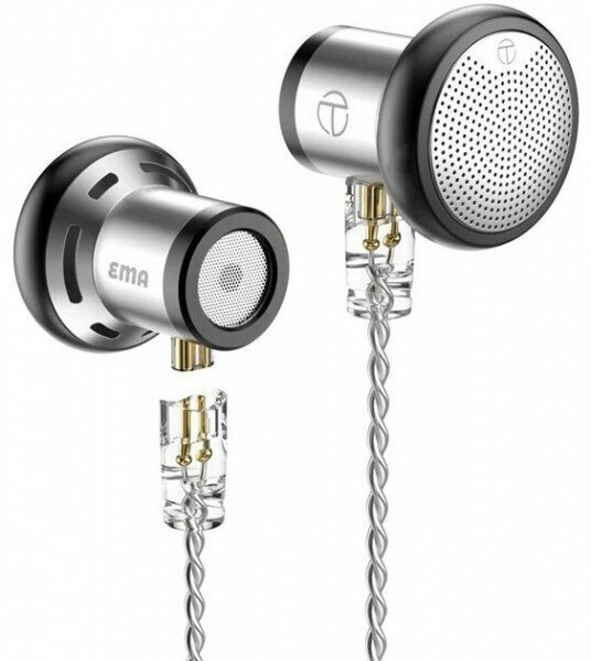 TRN EMA без микрофона, серебристый, проводные наушники