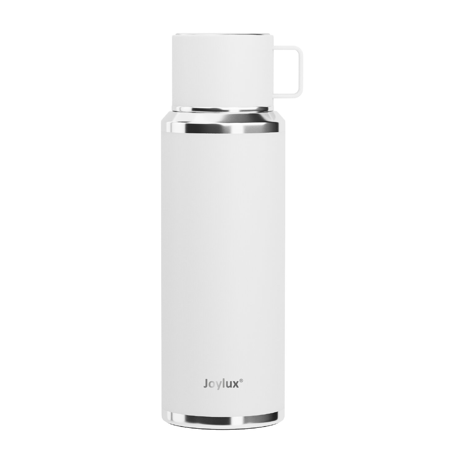 Термос 0,75 л JOYLUX (джойлюкс) ULTRA, нержавеющая сталь SUS316, крышка/кружка, питейник, сито, белый матовый, 700315