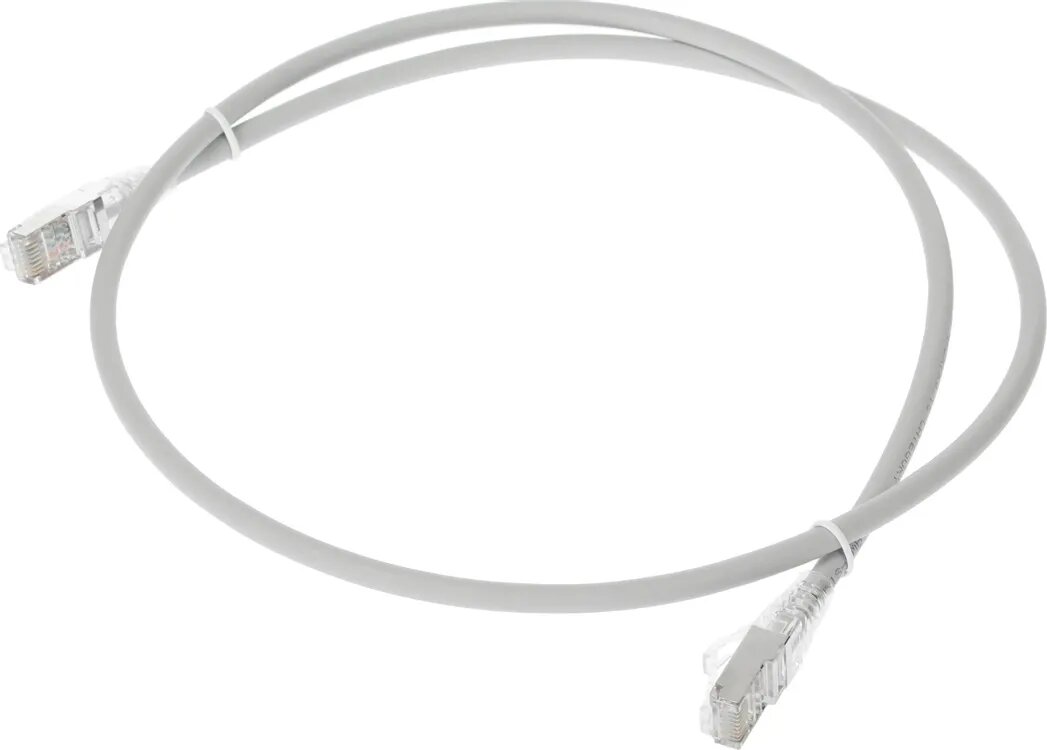 Патч-корд WRLINE вилка RJ-45, вилка RJ-45, кат.5E, LSZH, 1м, серый