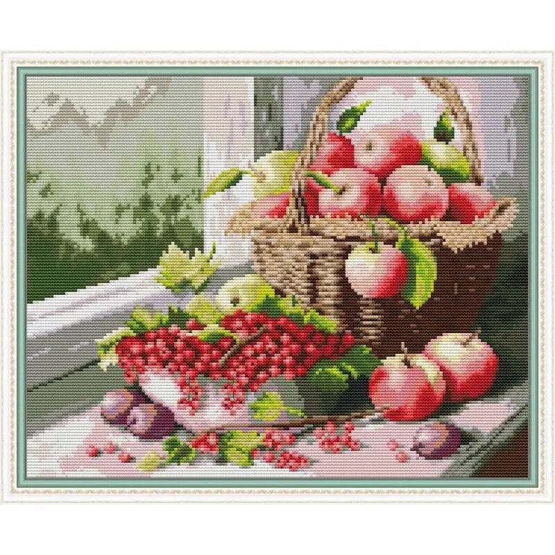 Набор для вышивки крестом Joy Sunday Apple and Cherry 14CT Printed