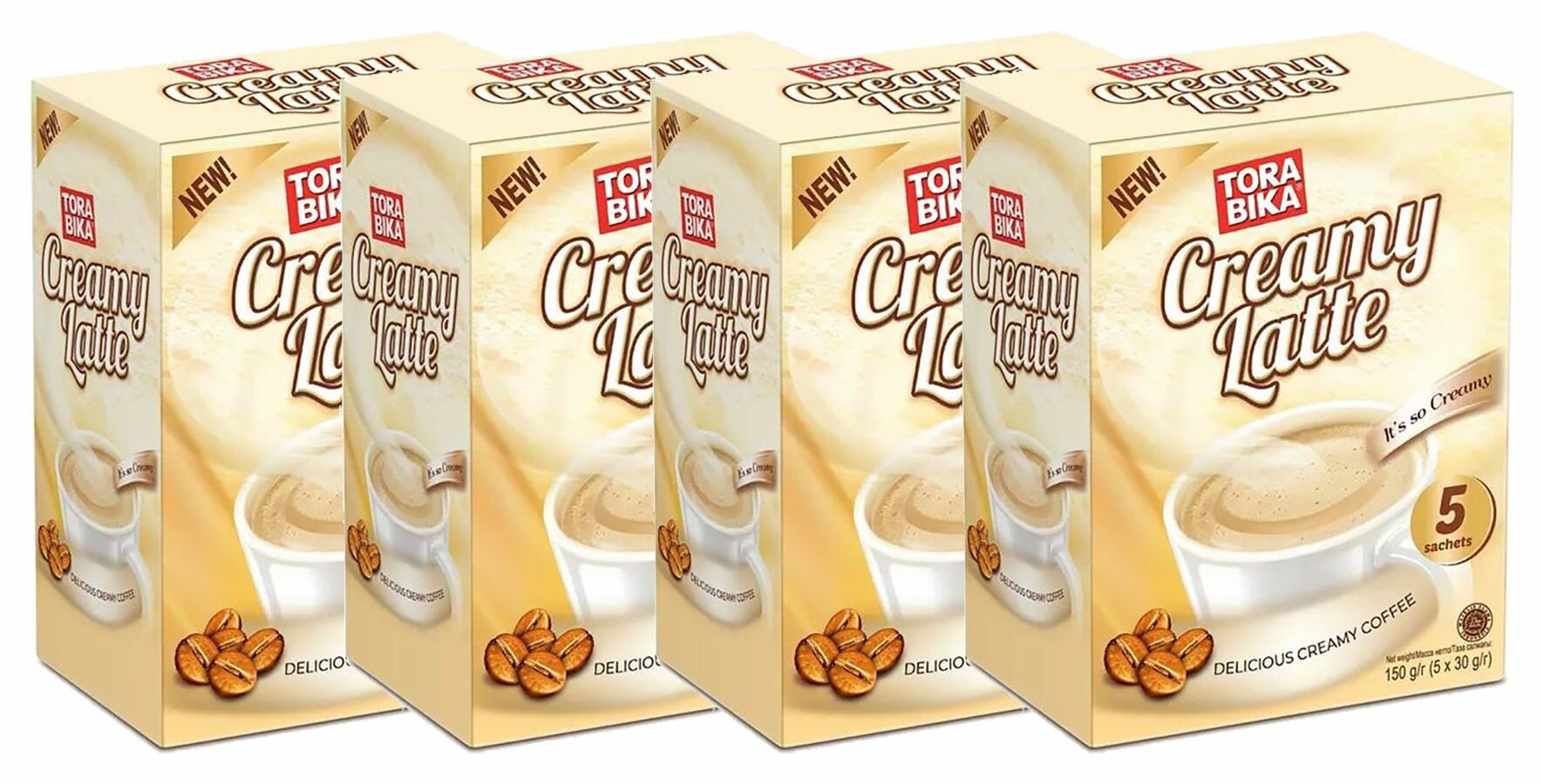 Кофейный напиток растворимый Torabika Creamy Latte в коробке, 4 упаковки по 5 пакетиков
