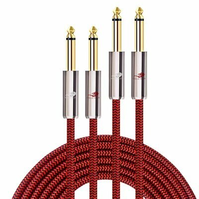 Аудиокабель GOLLE YLION линейный 1/4"-2х1/4" 2x6.35--2x 6.35(Red), 3 м