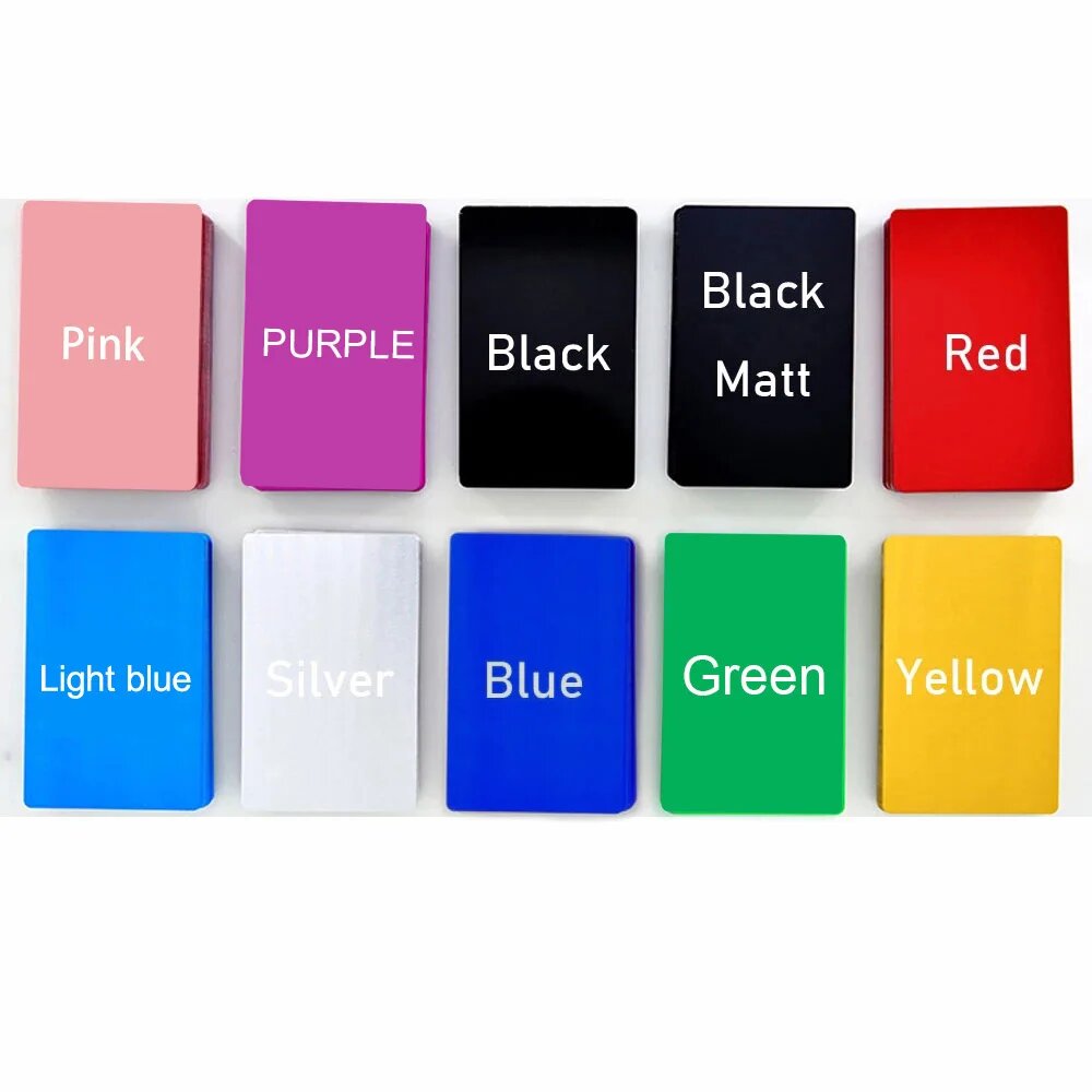 100 шт. металлические визитные карточки KIYUE 86X54X0.2MM, Mix Colors