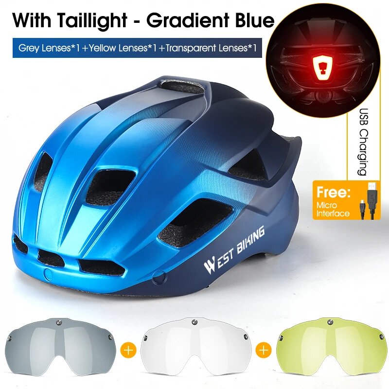 Велосипедный шлем West Biking для взрослых Gradient Blue 3Len