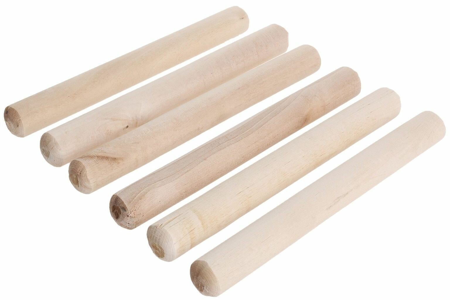 Палочка эстафетная деревянная, спортивный инвентарь для подвижных игр на свежем воздухе, реквизит для соревнований, конкурсов и весёлых стартов, длина 30 см, диаметр 30-32 мм, набор 6 шт.