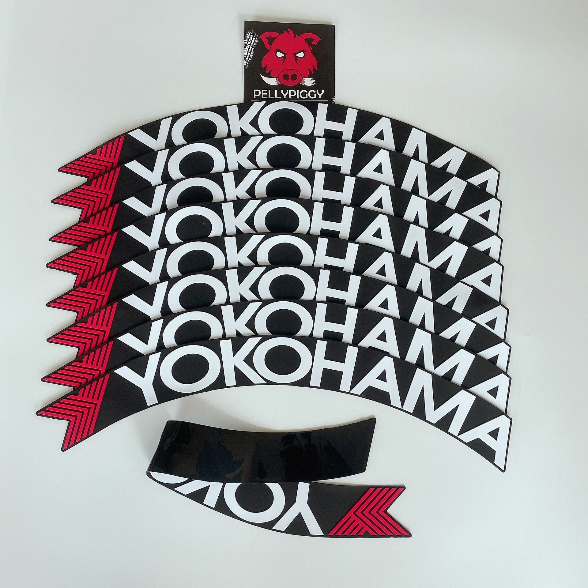 Наклейки на шины pelly piggy "Yokohama", 3D эффект, ПВХ, белые