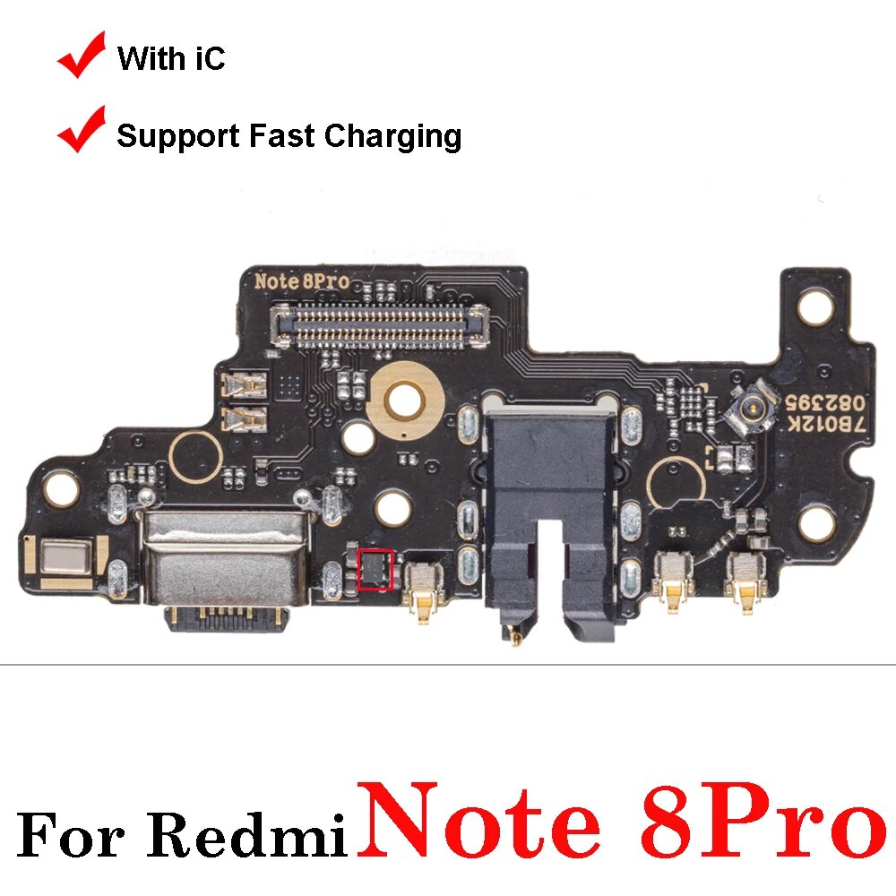 Разъем порта зарядки, часть гибкого кабеля с микрофоном для XiaoMi Redmi 8 8A 9 9A 9C Note 8 8T 9 10 11 S Pro Poco M4 X4 Pro Redmi Note 8Pro ic