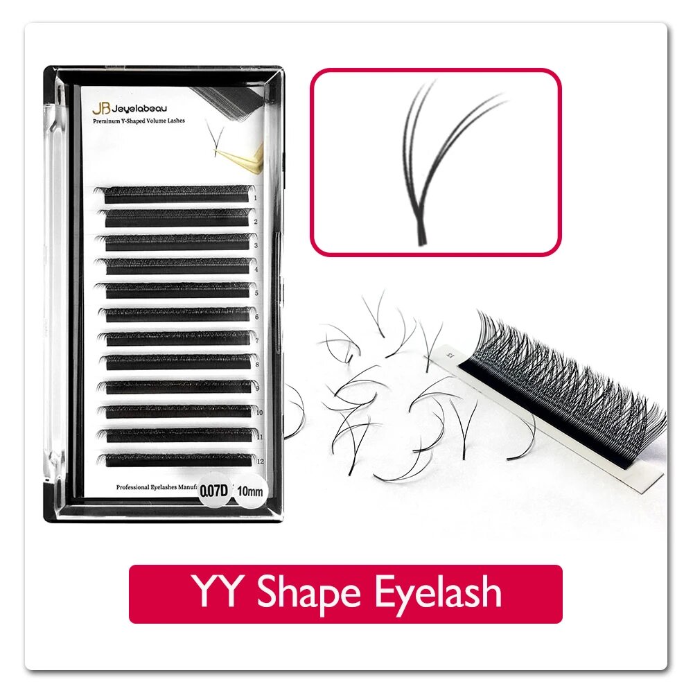 Накладные ресницы JB Jeyelabeau YY 6D 8D D, 0,05 мм, 14 мм, YY Shape Eyelash