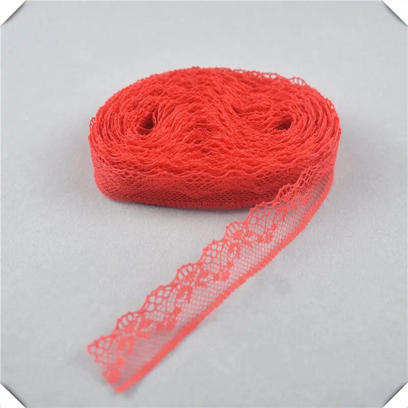 Африканская кружевная ткань 10 ярдов, белая кружевная лента 1.8 см WHxmsh Красный, Red