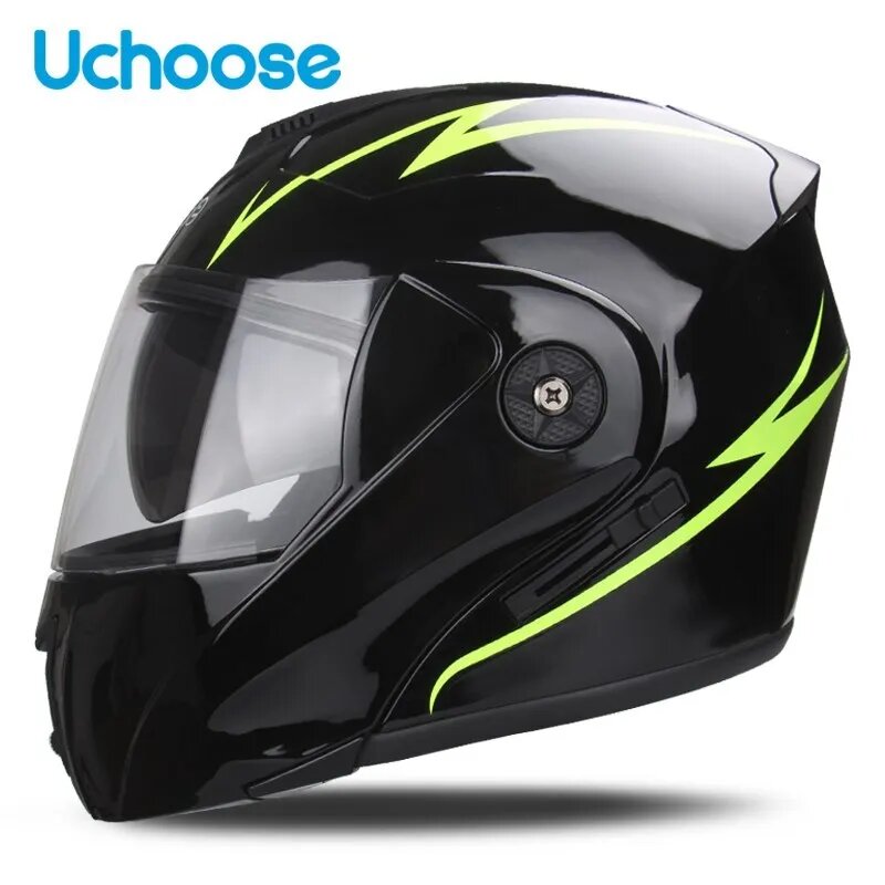 Мотошлем Uchoose черный, размер M, модульный