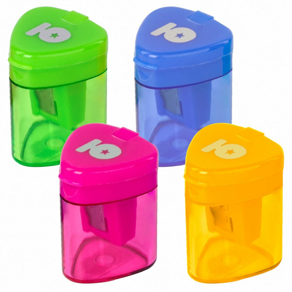 Точилка ручная пластиковая Юнландия "Трио" (1 отверстие, с контейнером) (228438), 12шт.