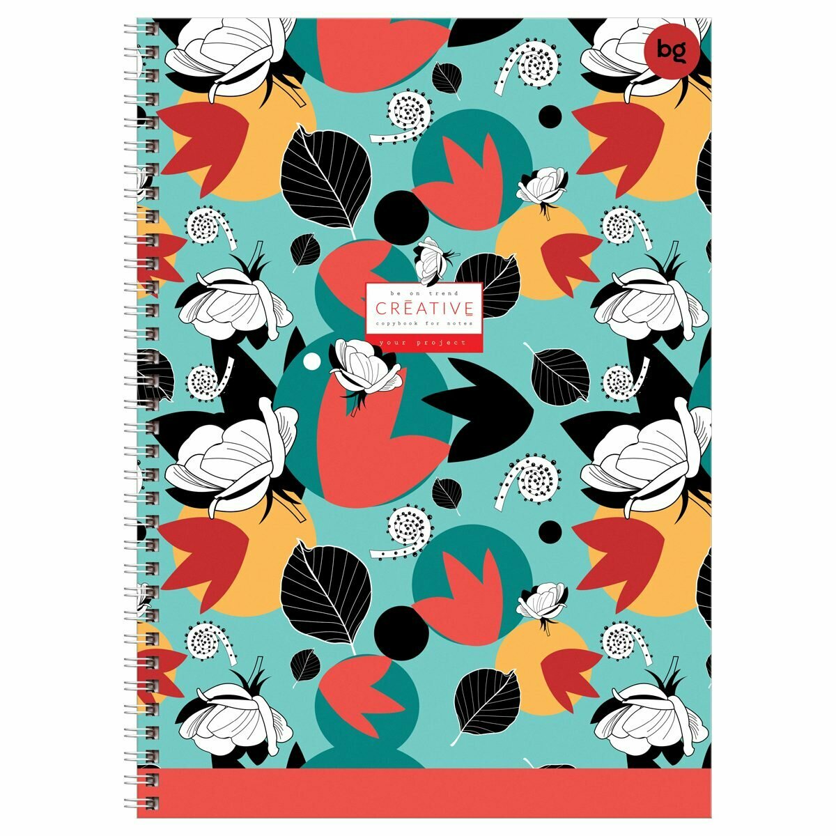 Бизнес-тетрадь А4 BG "Яркий орнамент", 160 листов, клетка, глянцевая ламинация, твердая обложка (ТТ4гр160_лг 11224)