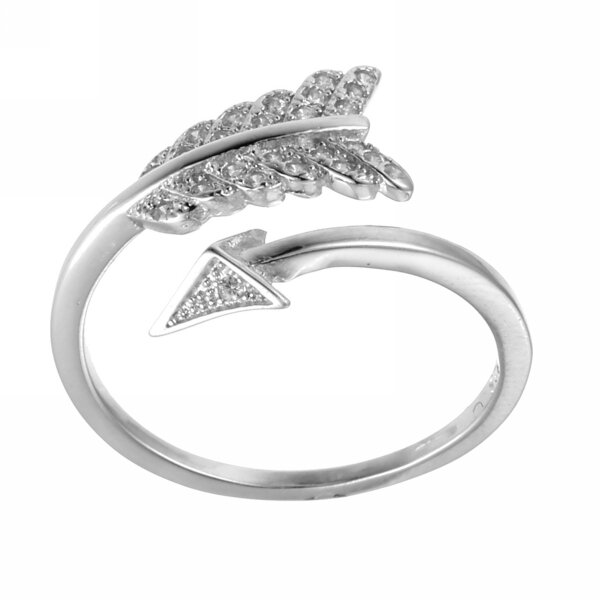 Кольцо дорожка, серебро, 925 проба, родирование, циркон