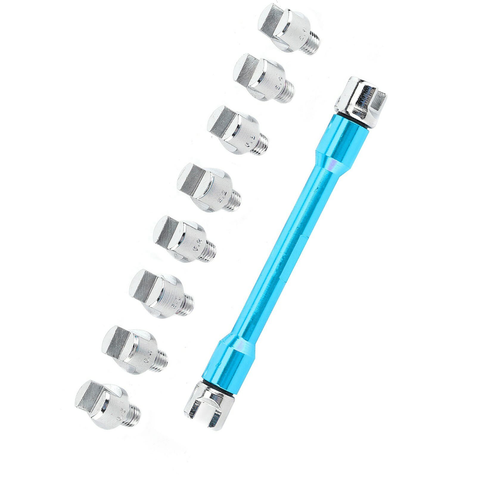 Набор гаечных ключей для спиц мотоцикла с ЧПУ, длина 5,0-6,8 мм, 93 мм/3,7 дюйма, для большинства мотоциклов, синий