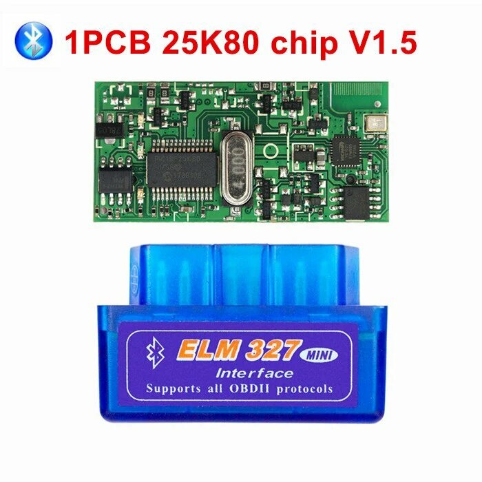 Автоматический сканер OBD2 ELM327 Bluetooth/WIFI V1.5 OBDII ELM 327 BT/WI-FI 1.5 25K80 BT5.1 V1.5