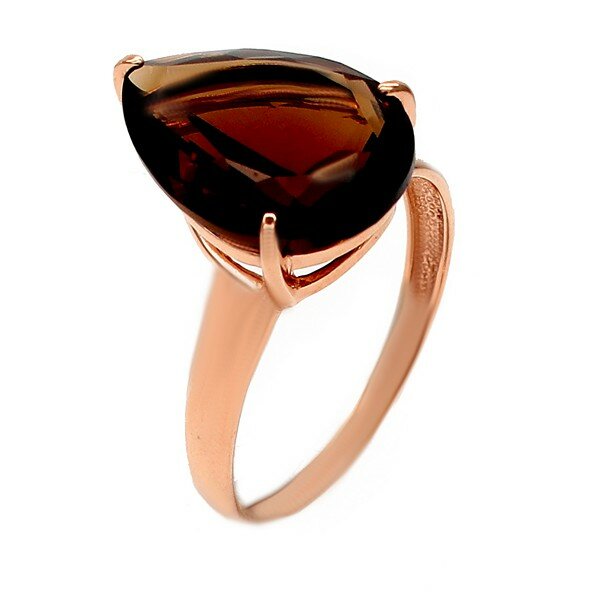 Кольцо, серебро, 925 проба, родирование, раухтопаз