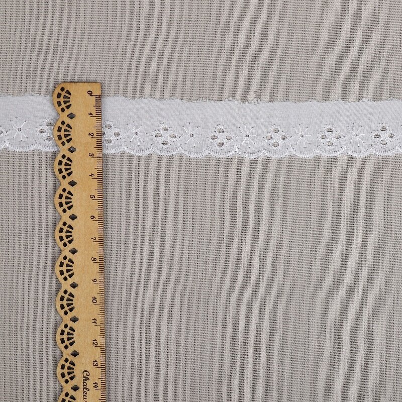 Кружево Kruzhevo шитье, ширина 2,8 см, цвет 001 белый, 2,5 м (ТСВ-20S17.01/2)