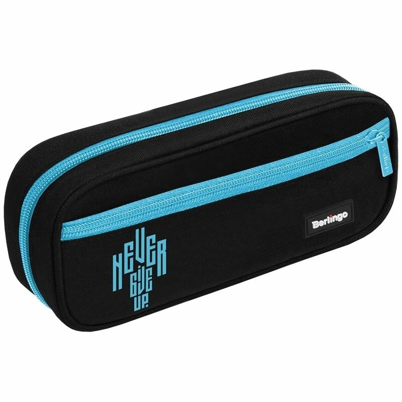 Пенал мягкий Berlingo 1 отделение, 1 карман, 220х95х50 мм Never give up (PM09136)