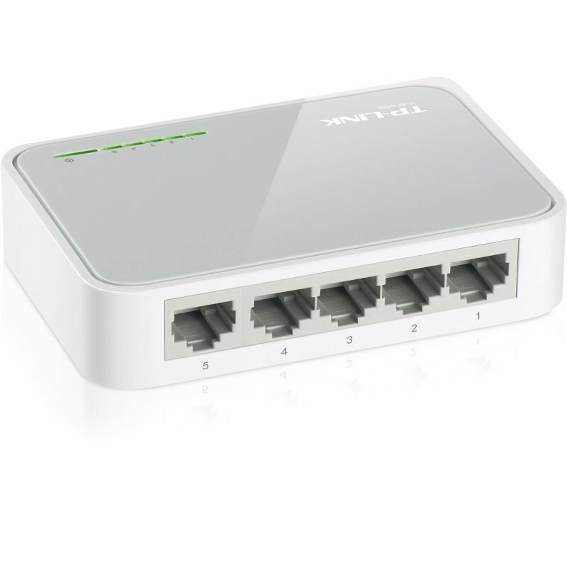 Коммутатор TP-LINK Белый, 5 портов, 100 Мбит/с, 104х70х22 мм (TL-SF1005D)