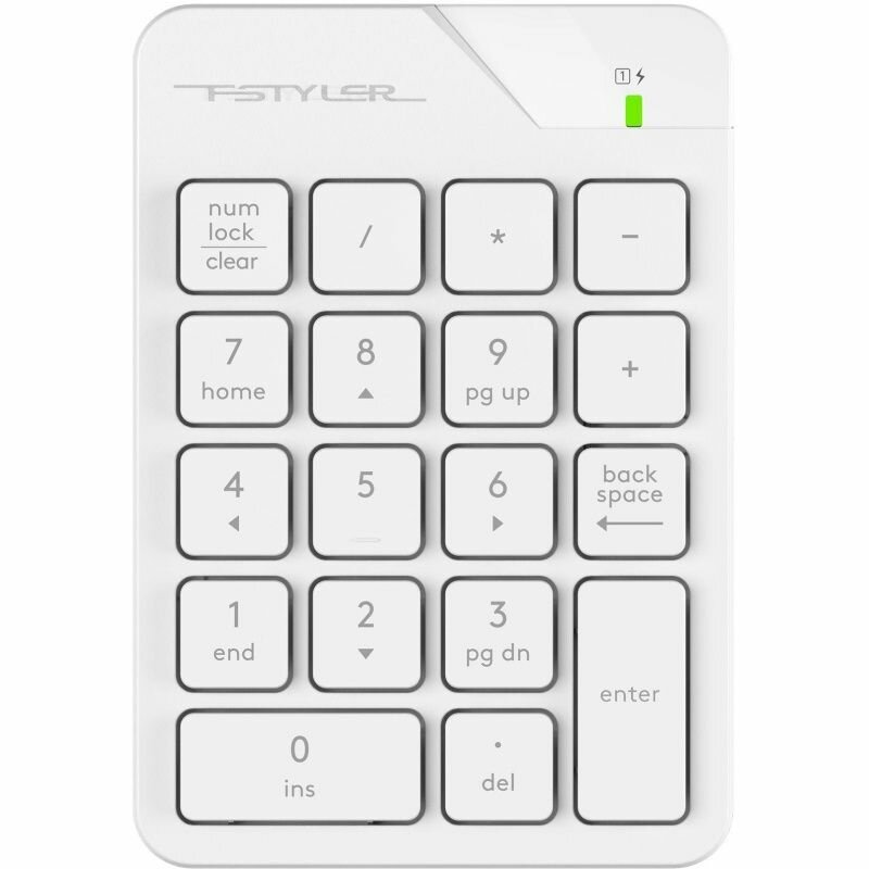 Клавиатура A4Tech Числовой блок, белая, USB, WLS, Slim (FGK21C)
