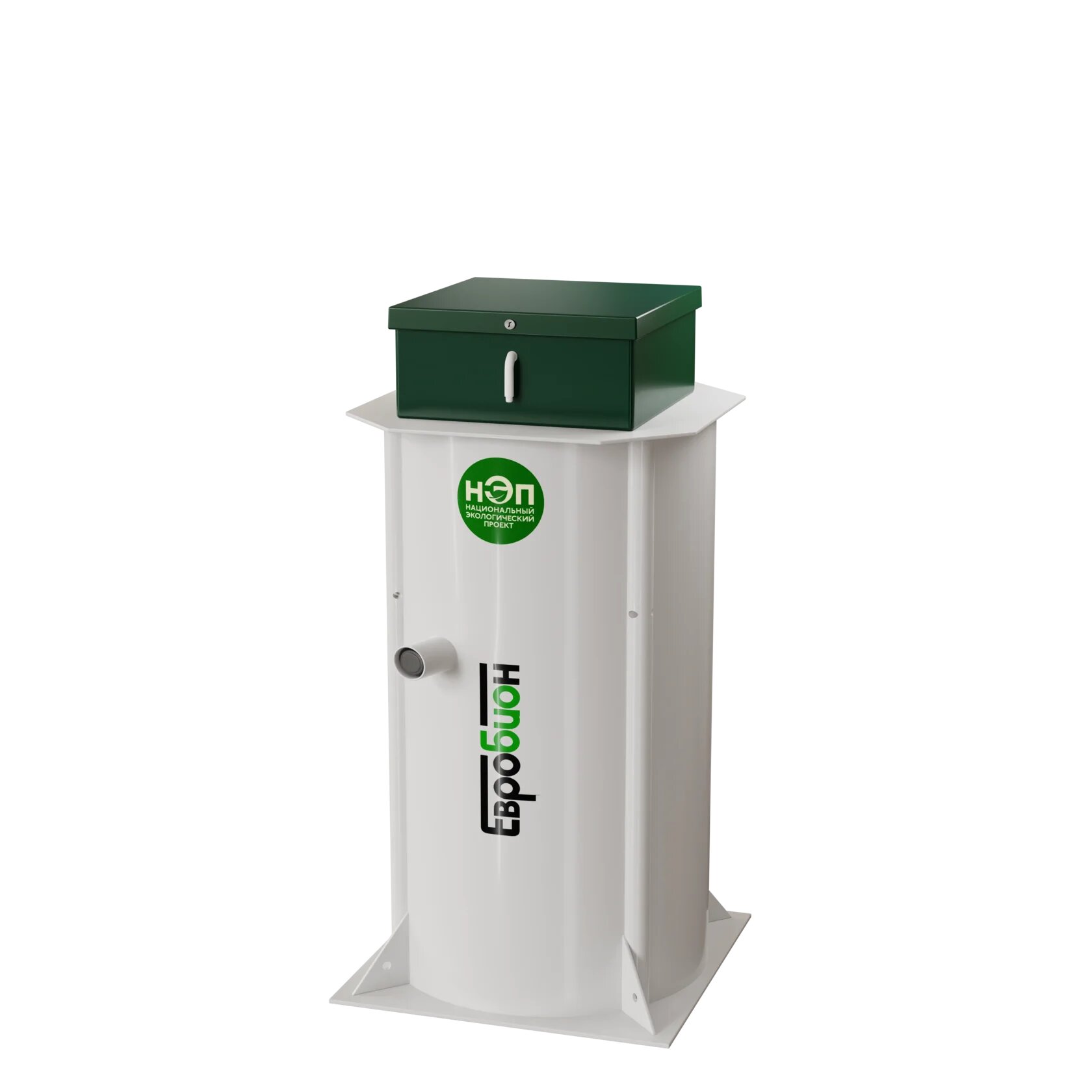 Септик Евробион-9, самотечный, полипропилен, до 9 пользователей, станция компрессорного типа вертикального исполнения