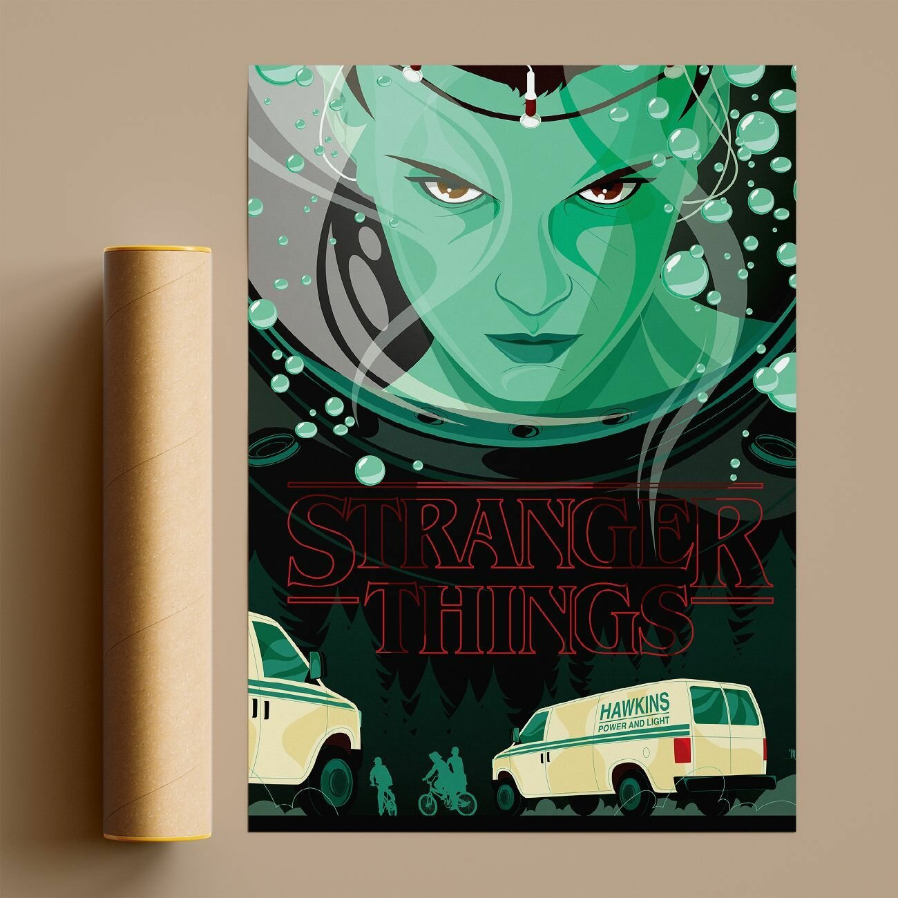 Постер Очень странные дела 30х40 см без рамы/ Stranger things/ Плакат по сериалу, для интерьера, в подарок